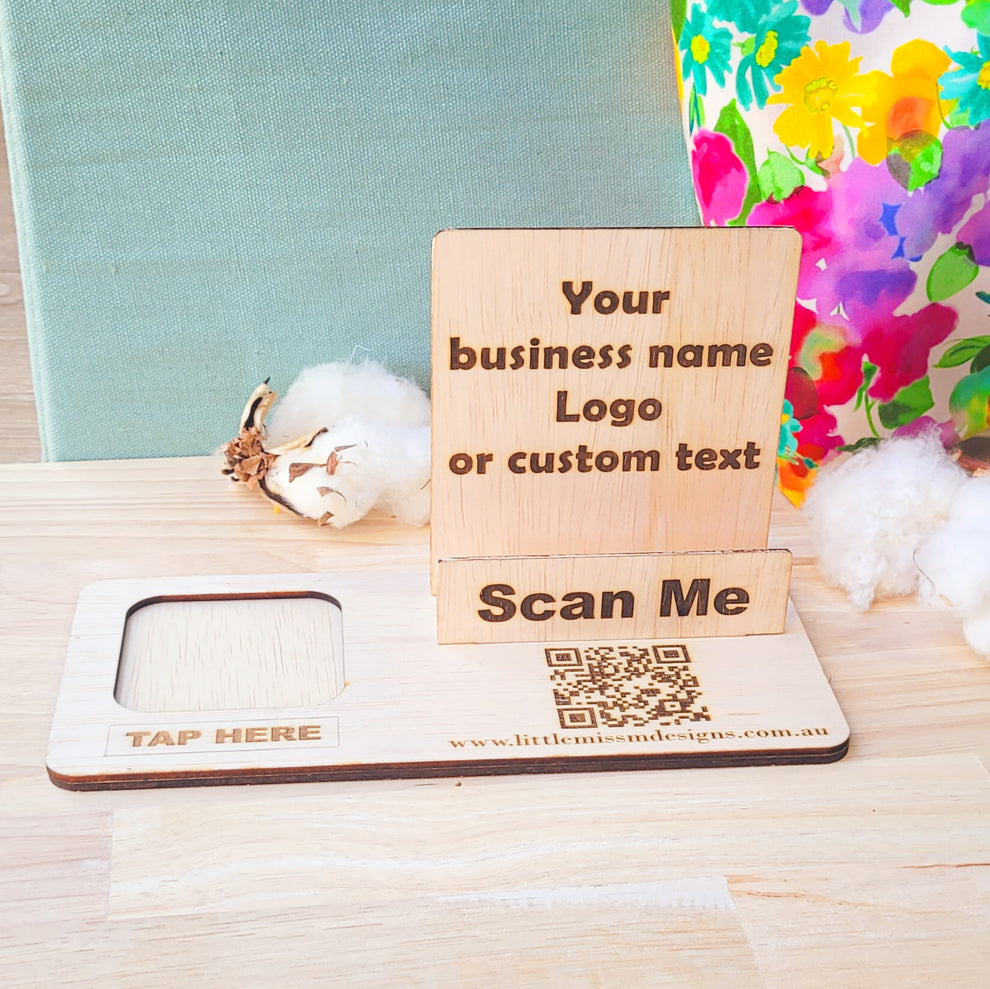 Square reader dock & Business Card Holder with QR code – The Etched Lab